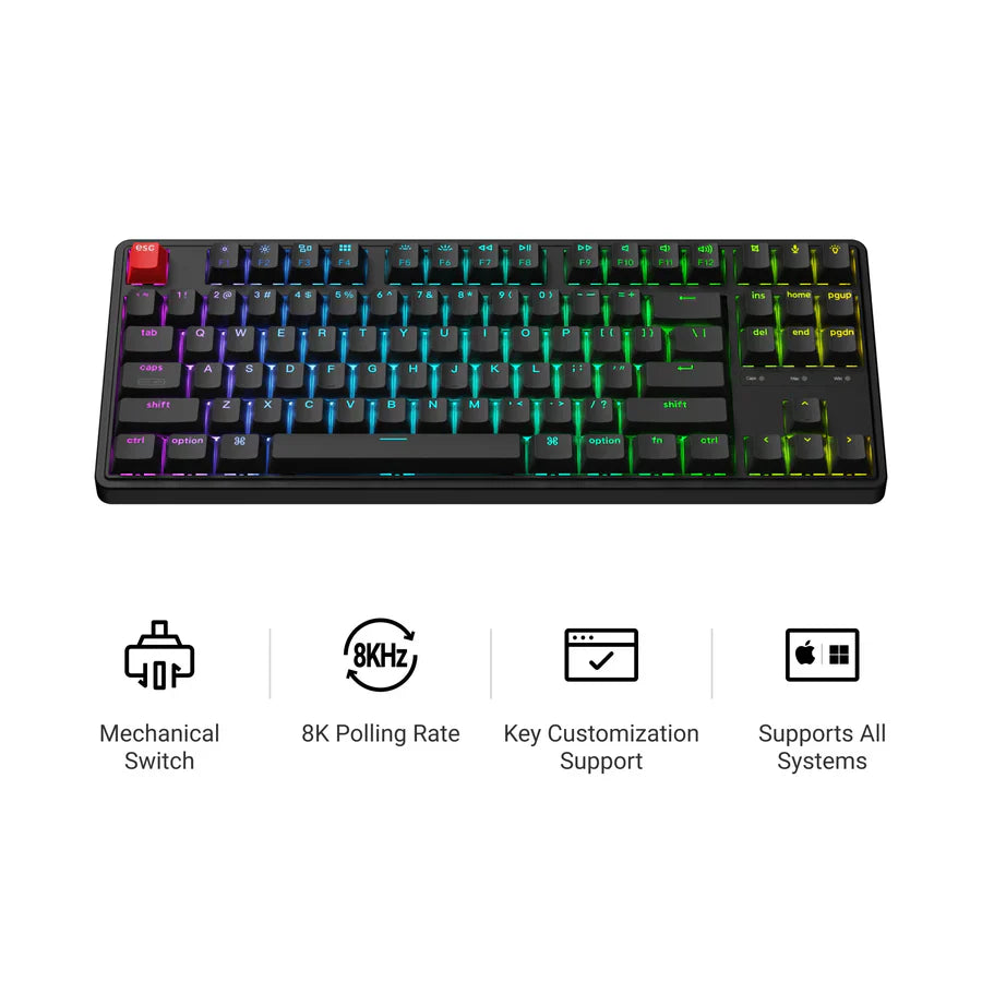 Keychron C3 Pro 8K QMK Wired Custom Mechanical Keyboard (US ANSI Layou ...